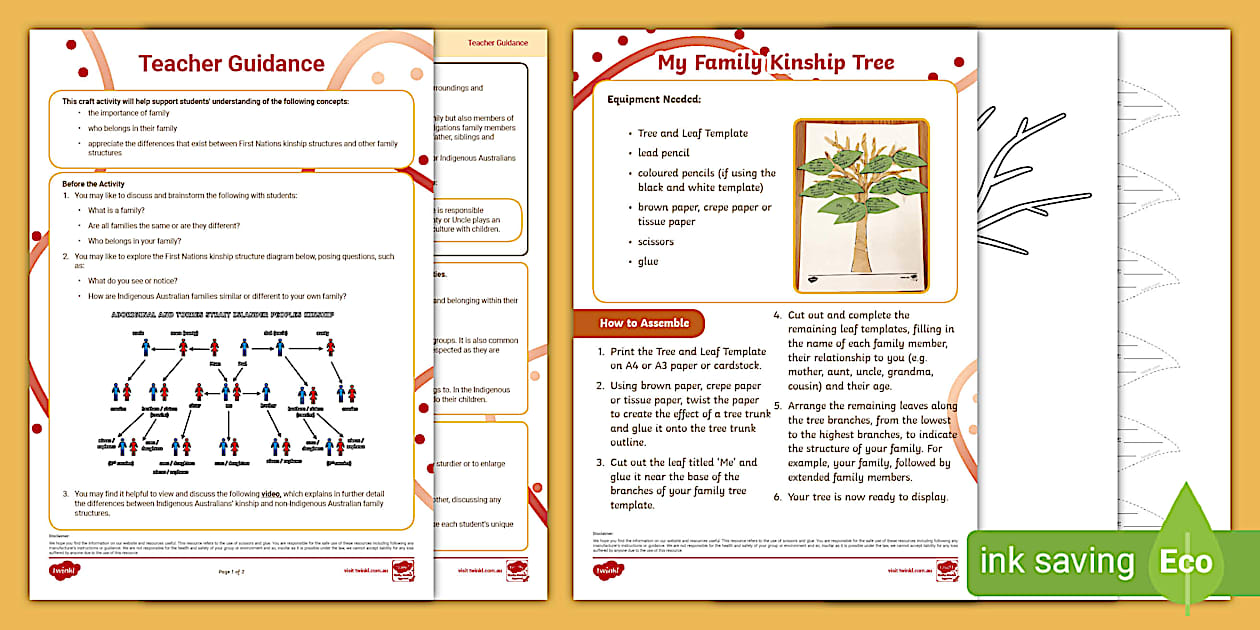 My Family Kinship Tree Craft Activity | Kinship Family Tree