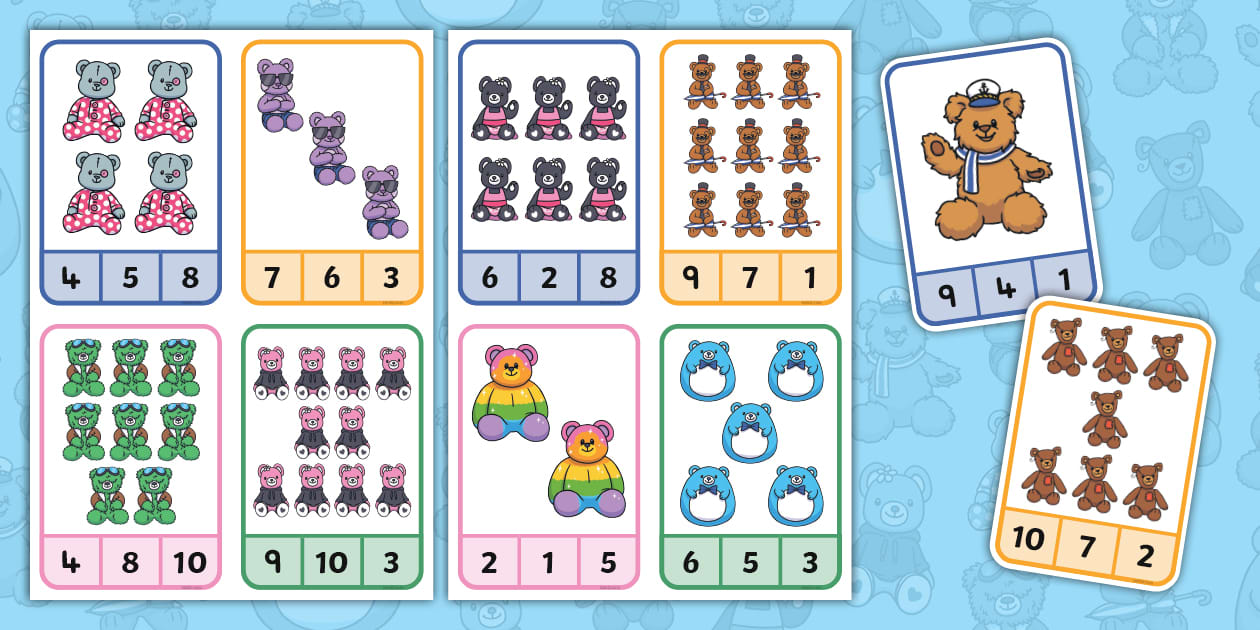 👉 Teddy Bear Peg Counting to 10 (teacher made) - Twinkl