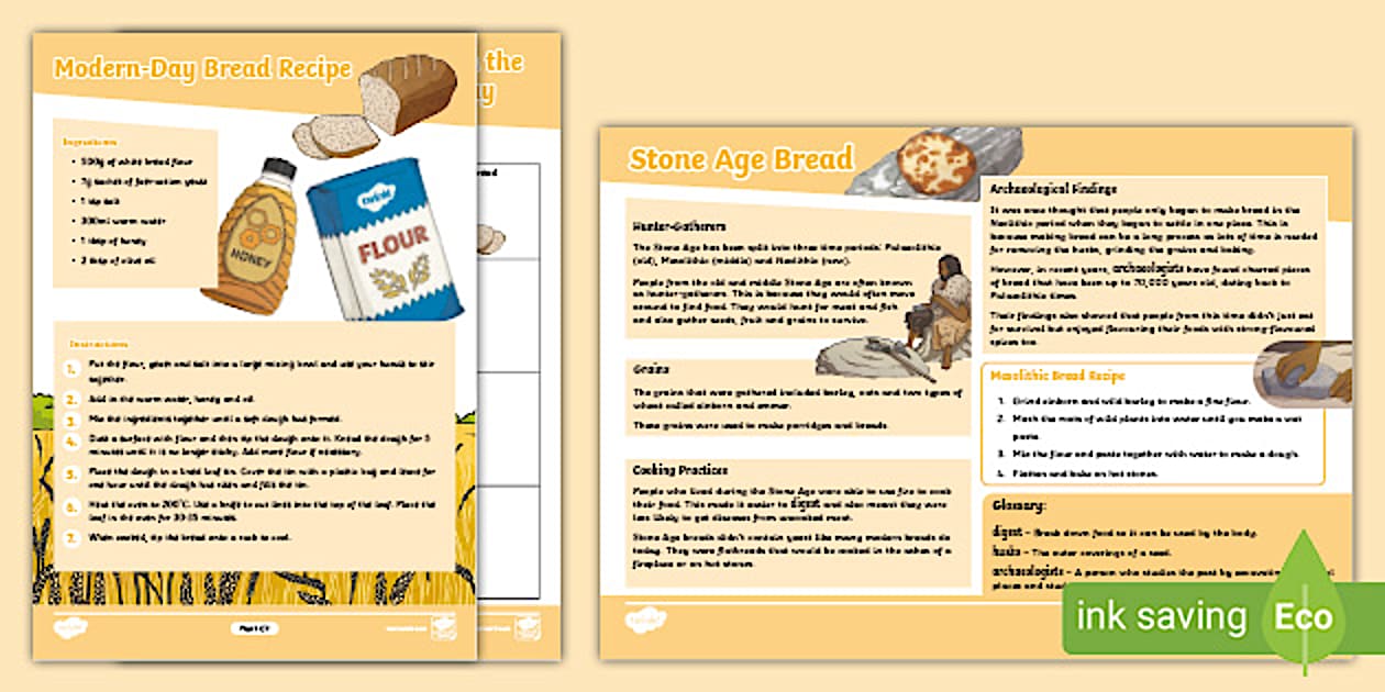Stone Age Bread Fact File and Activity (teacher made)