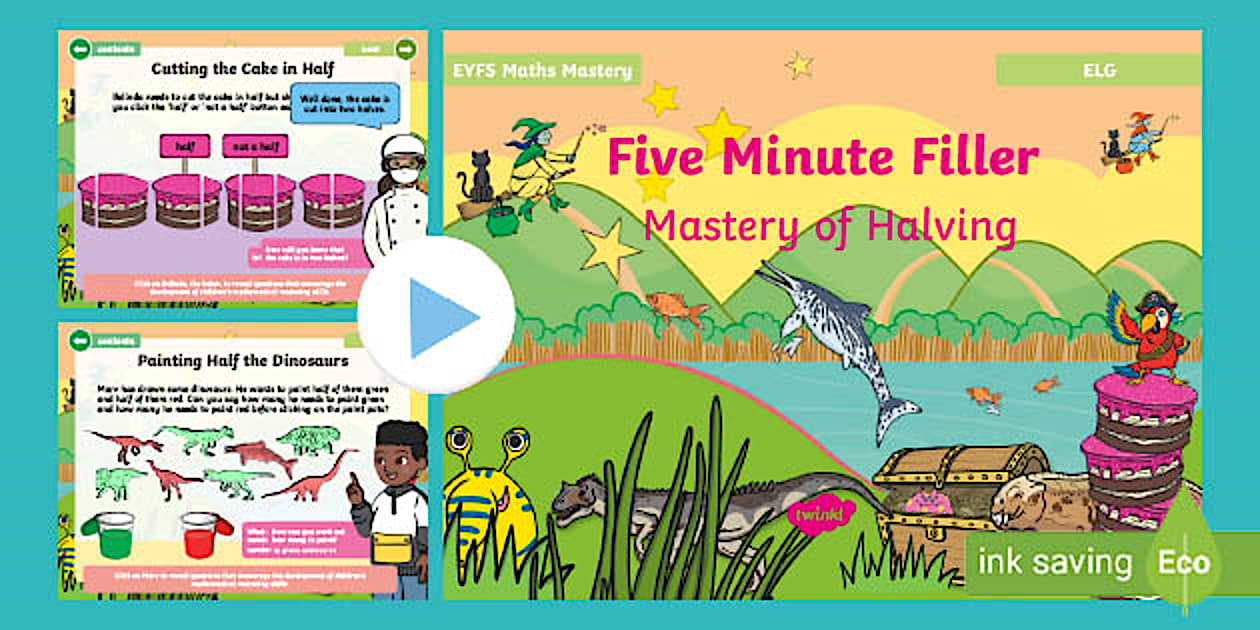 EYFS Maths Mastery: Five Minute Filler Halving (ELG) PowerPoint