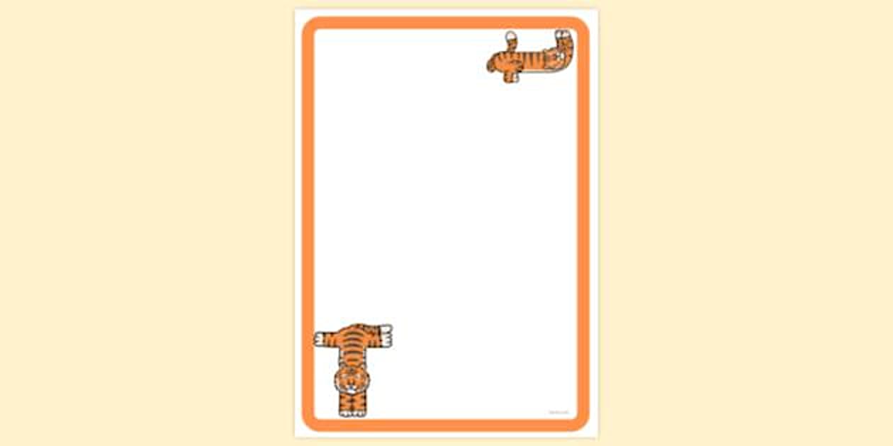 Page Border of Cute Tigers | Page Borders | Twinkl