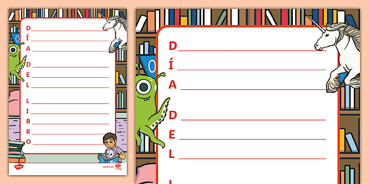 Acróstico: Día del Libro | Recursos Educativos Twinkl