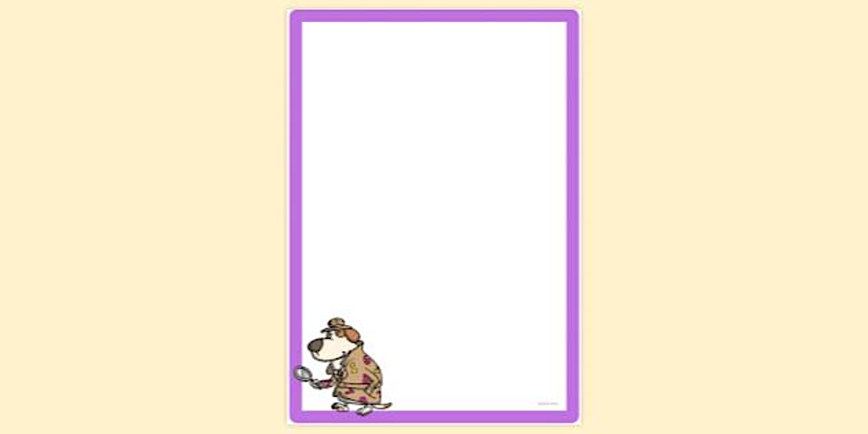 Detective Dog Page Border (teacher made) - Twinkl