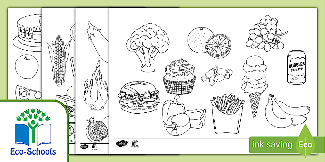 FREE! - Eco-Schools NI: Food Colouring Pages (teacher made)