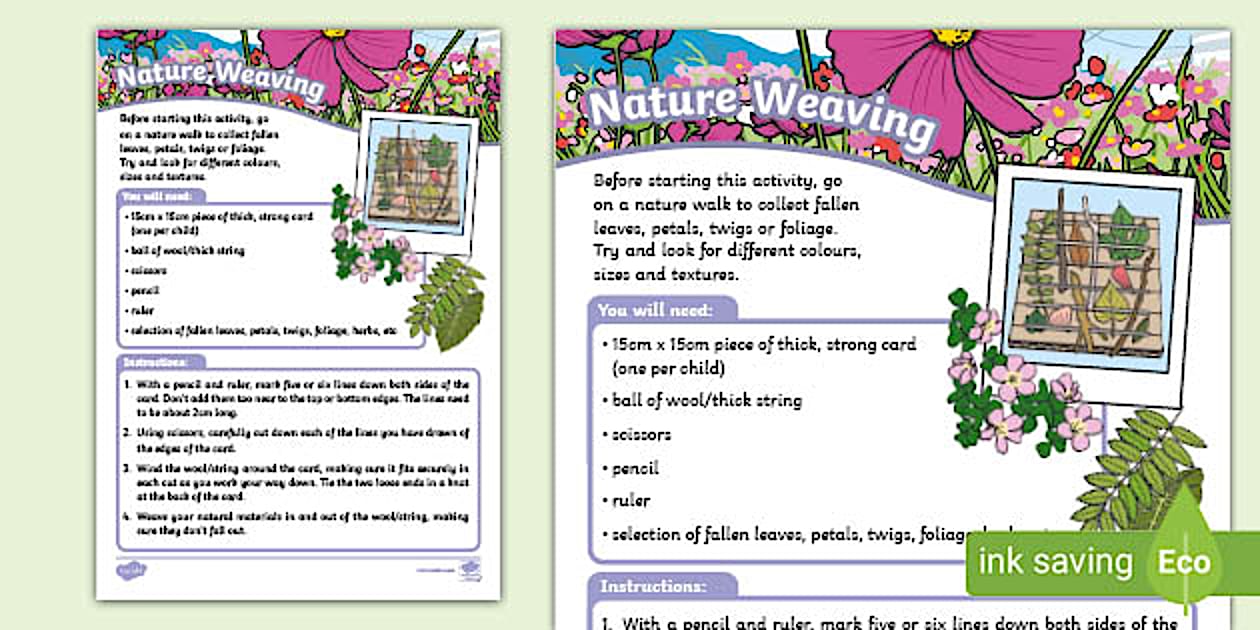 KS1 Nature Weaving Activity (teacher made) - Twinkl