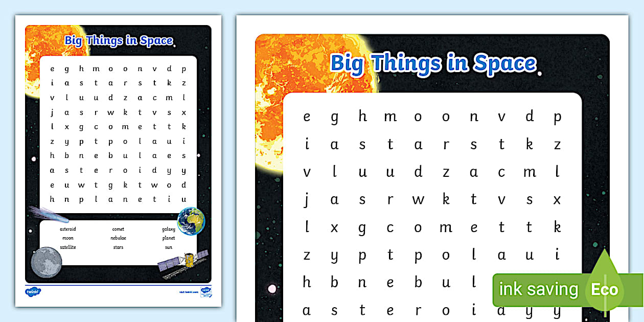 Big Things in Space Word Search (teacher made) - Twinkl