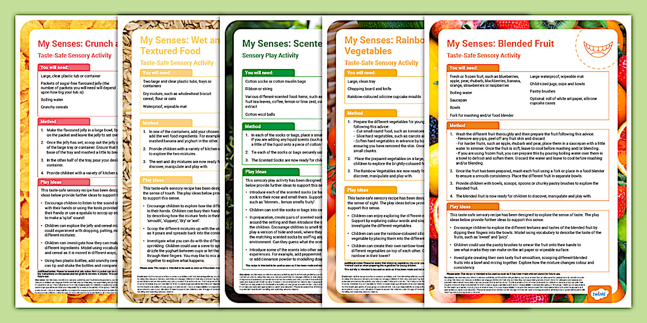 Messy Play - Taste-Safe Sensory Recipe Activities - Twinkl