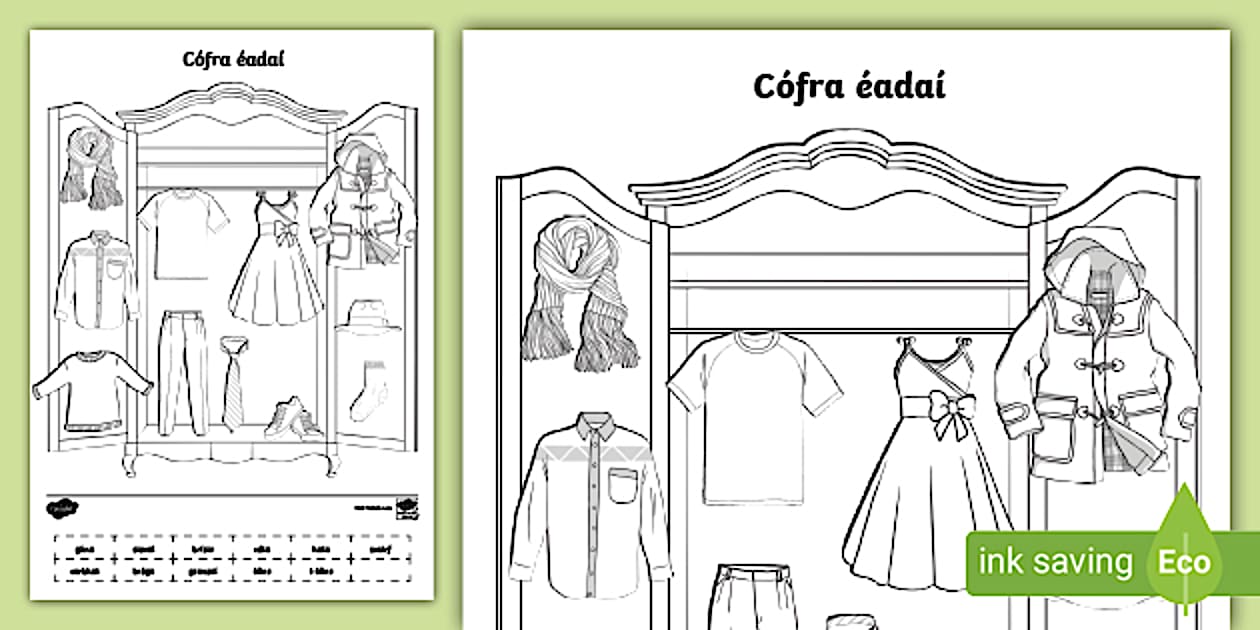 Label the Clothes Worksheet / Worksheet Gaeilge - Twinkl