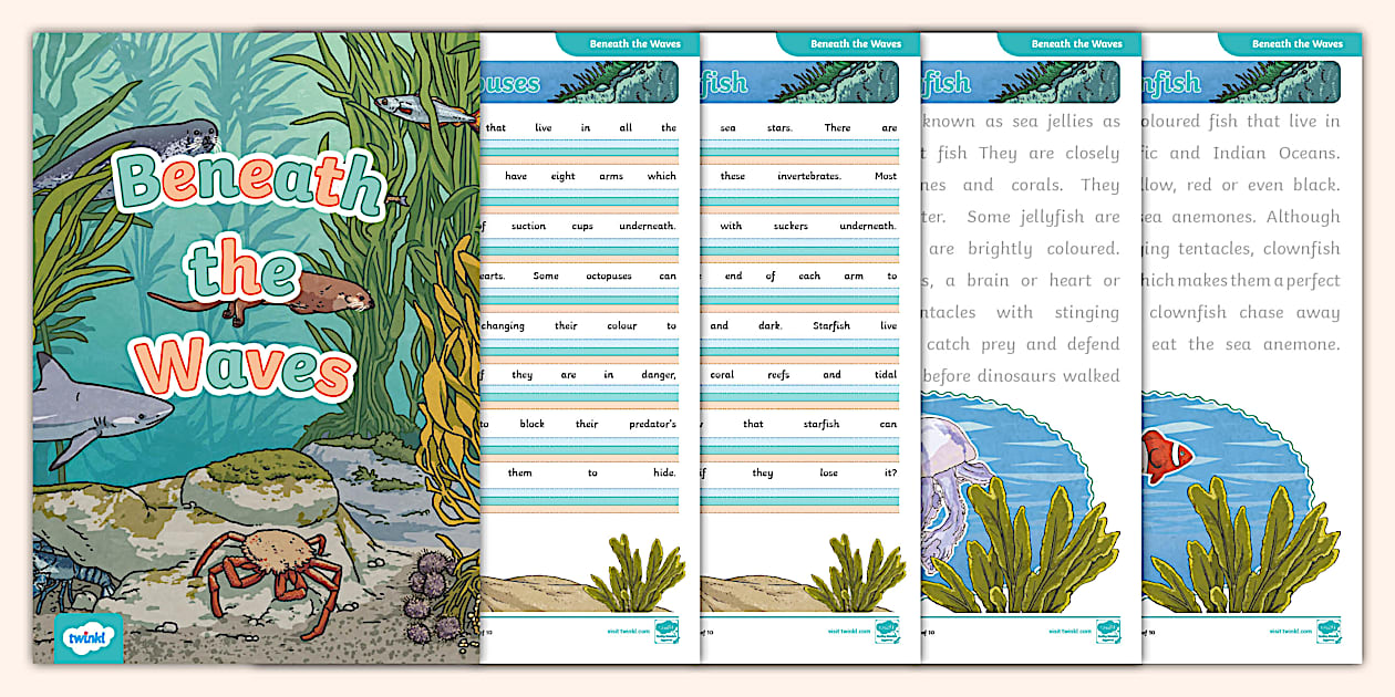 Beneath the Waves: Non-cursive Handwriting Practise - Twinkl