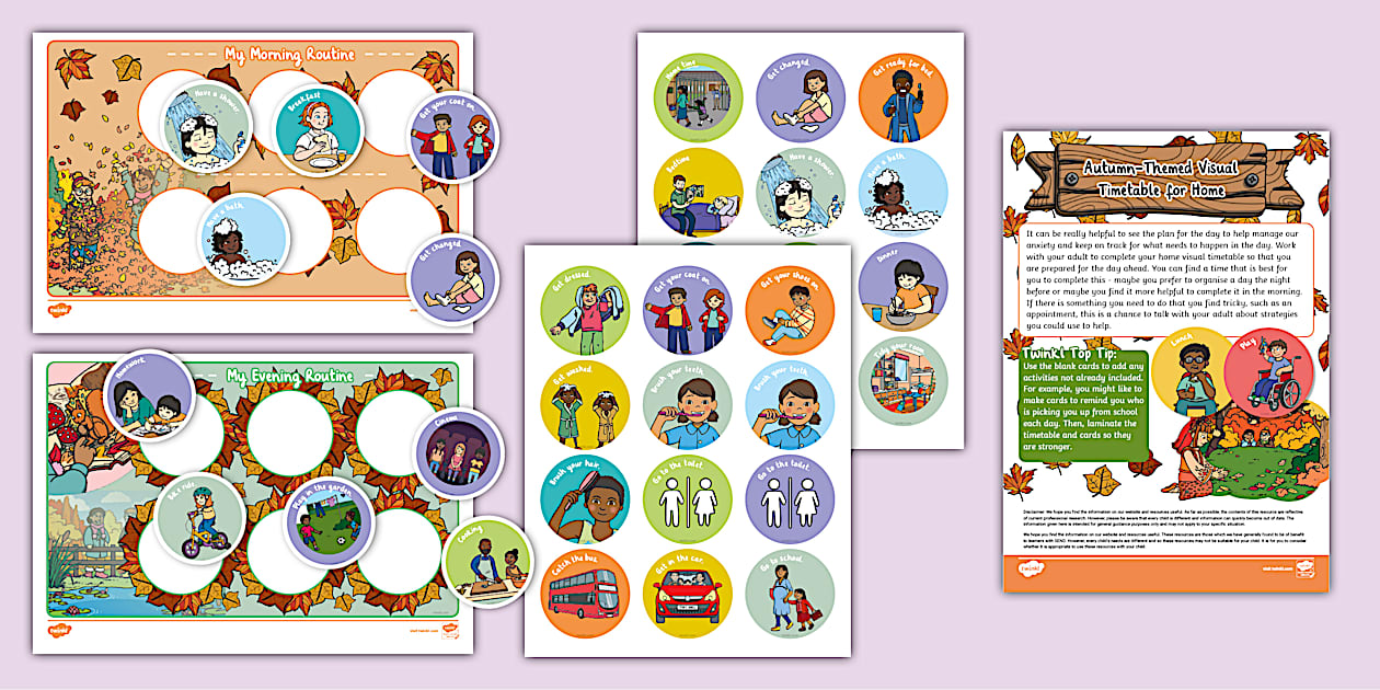 Autumn-Themed Visual Timetable for Home (teacher made)