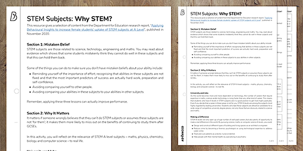 👉 STEM Subjects: Why STEM? | Careers | Beyond: Advanced
