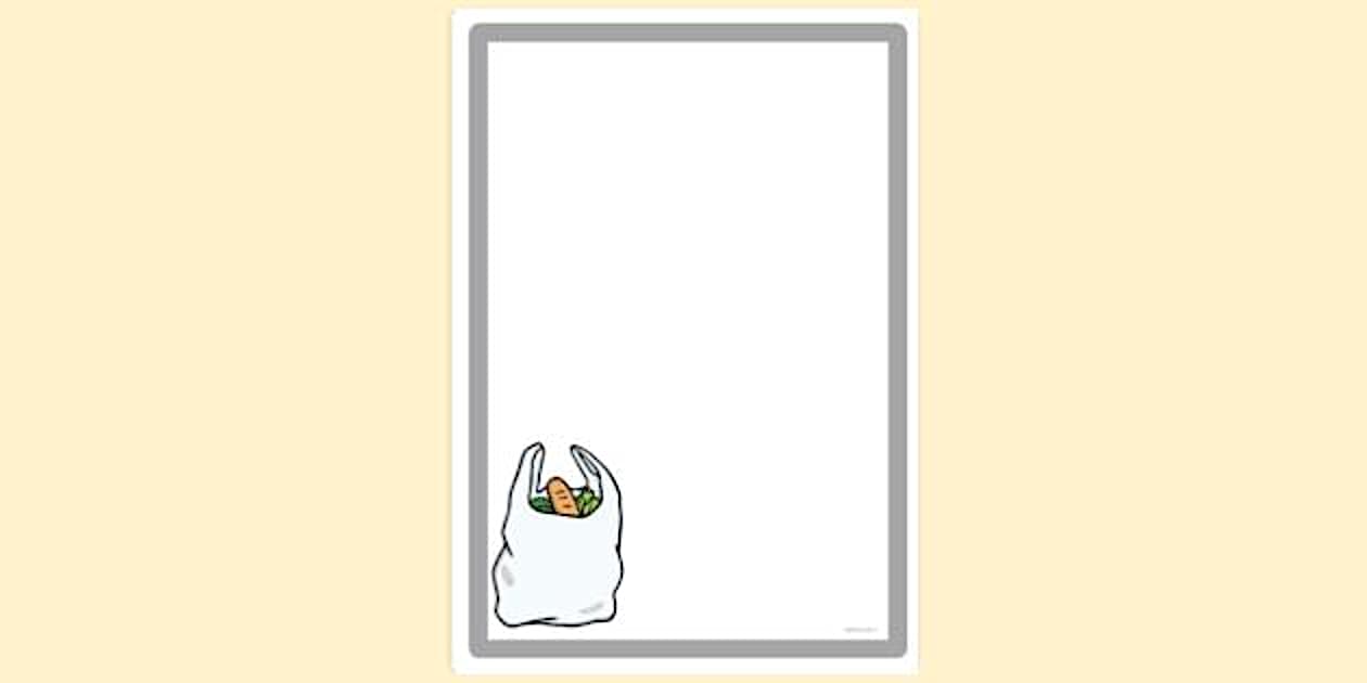 Shopping Bag Page Border (teacher made) - Twinkl