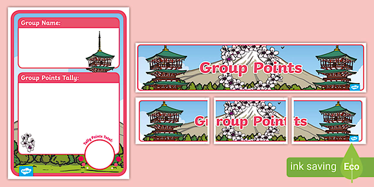 Japanese Cherry Blossom Group Points (teacher made) - Twinkl