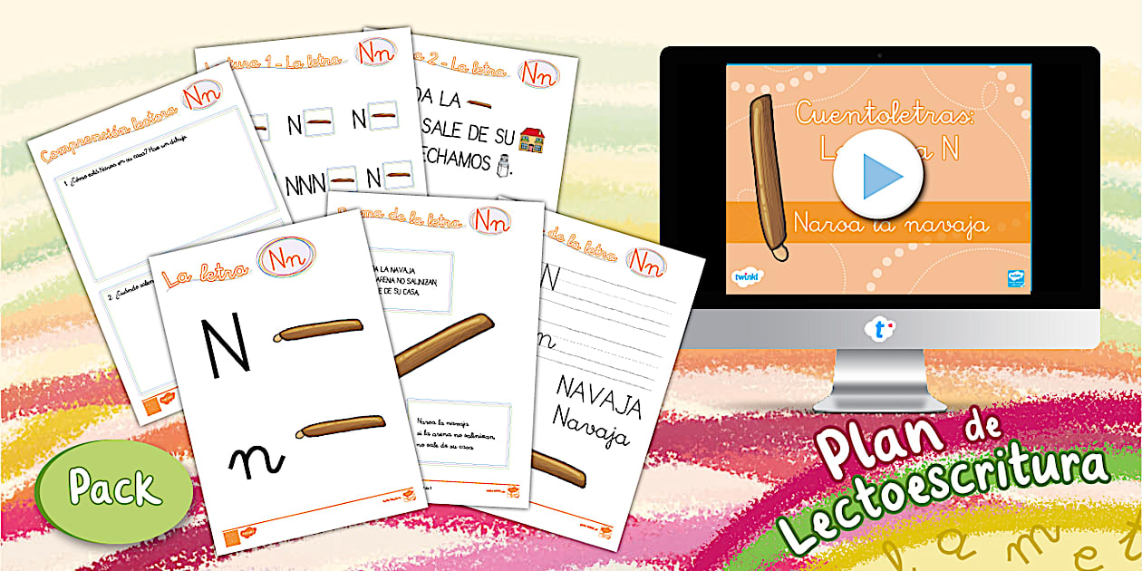 Pack de recursos: Plan de lectoescritura - La letra N