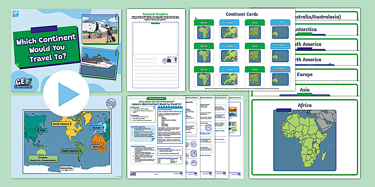 Geo Wonderers KS1: Continents and Oceans Lesson Pack 6