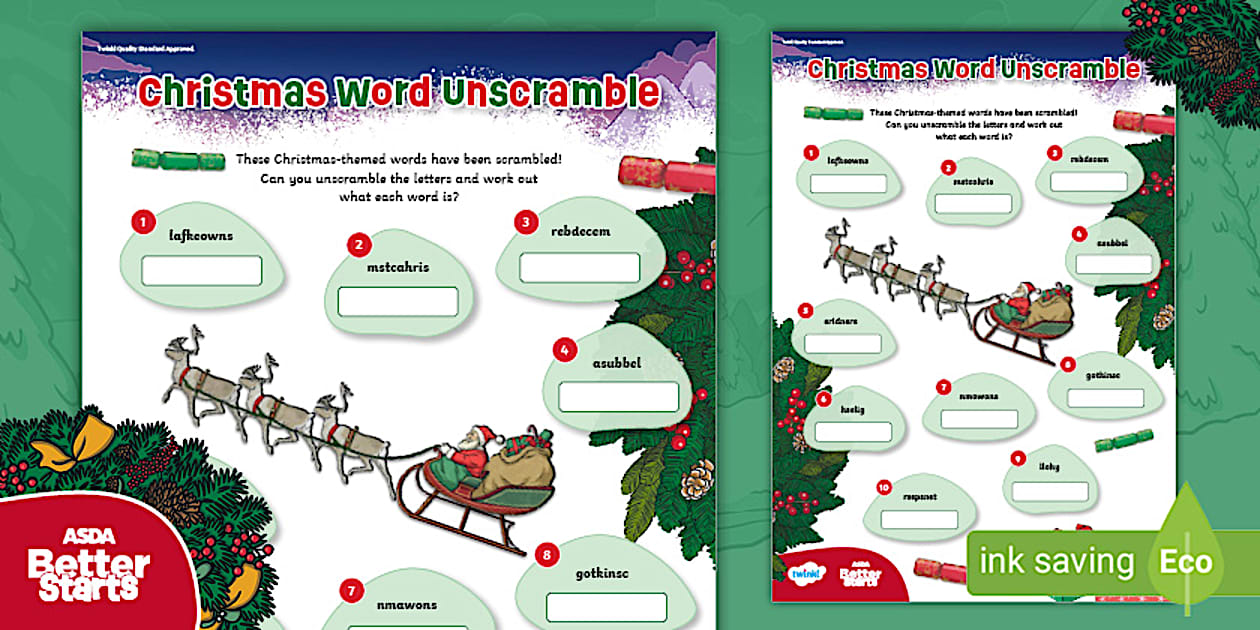 FREE! - ASDA Better Starts: Christmas Word Unscramble [Ages 7-11]