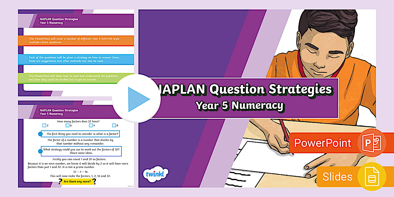 NAPLAN Question Strategies Year 5 Numeracy PowerPoint