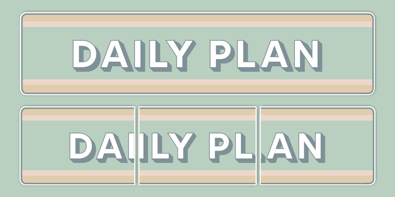 3D Effect Themed Daily Plan Display Banner (Teacher-Made)