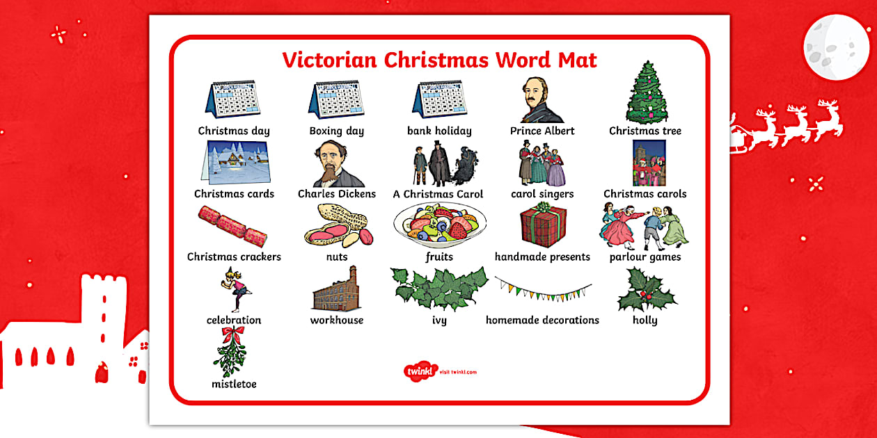 Editable Victorian Christmas Word Mat (teacher made)