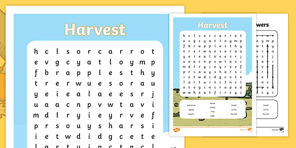 KS1 Harvest Word Search (teacher made) - Twinkl