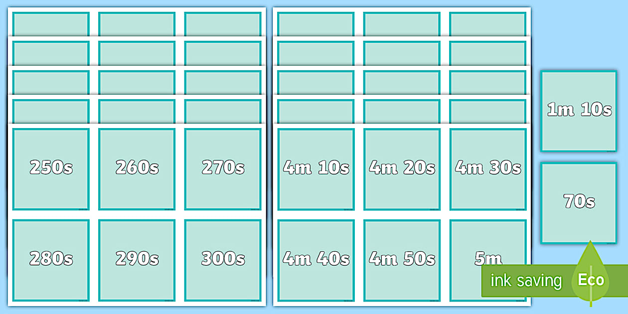 Seconds to Minutes Matching Cards (Hecho por educadores)