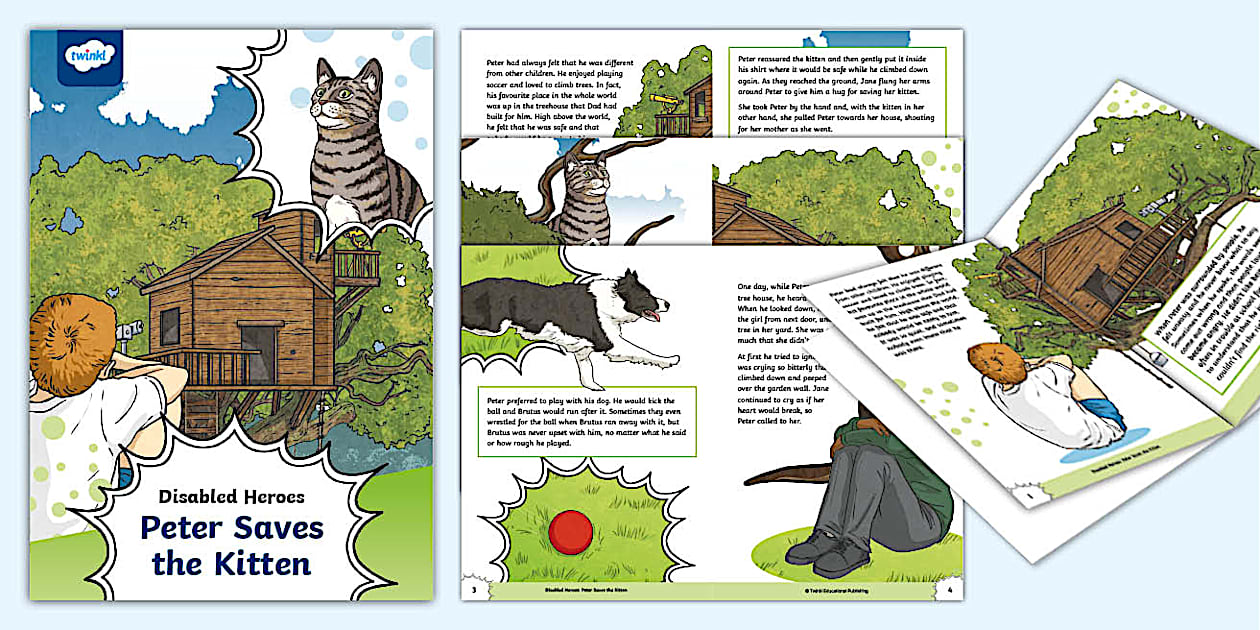 Peter Saves the Kitten - Disabled Heroes - Twinkl Mini Book