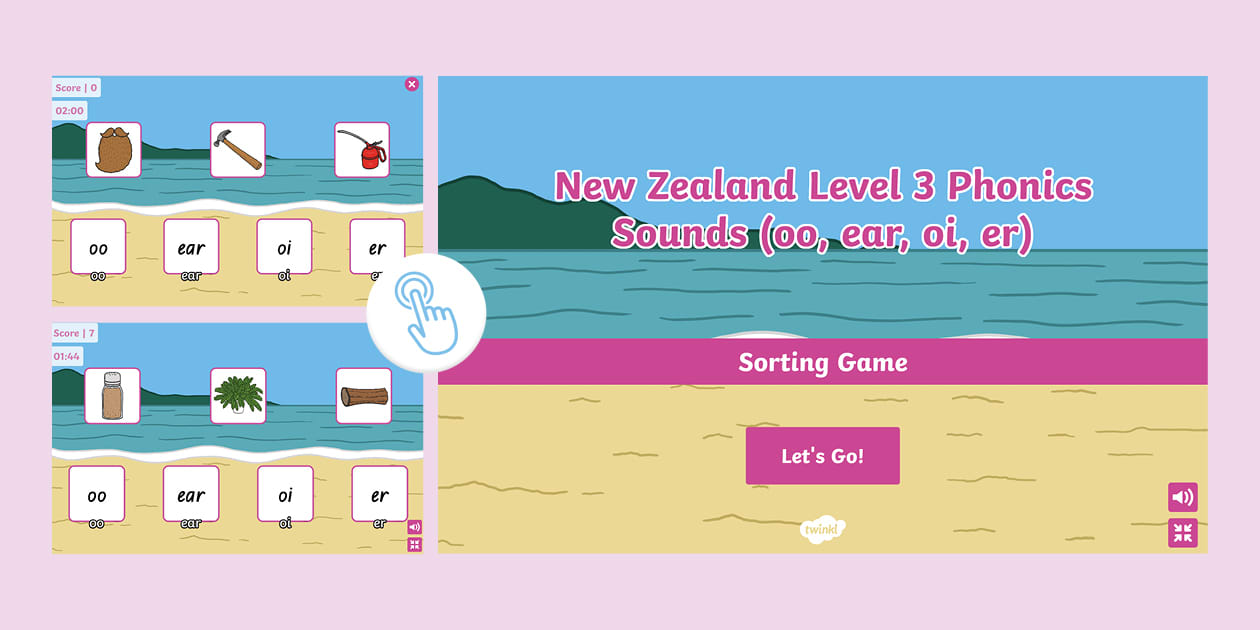 Level 3 Phonics Sounds Sorting Game (oo,ear,oi,er)