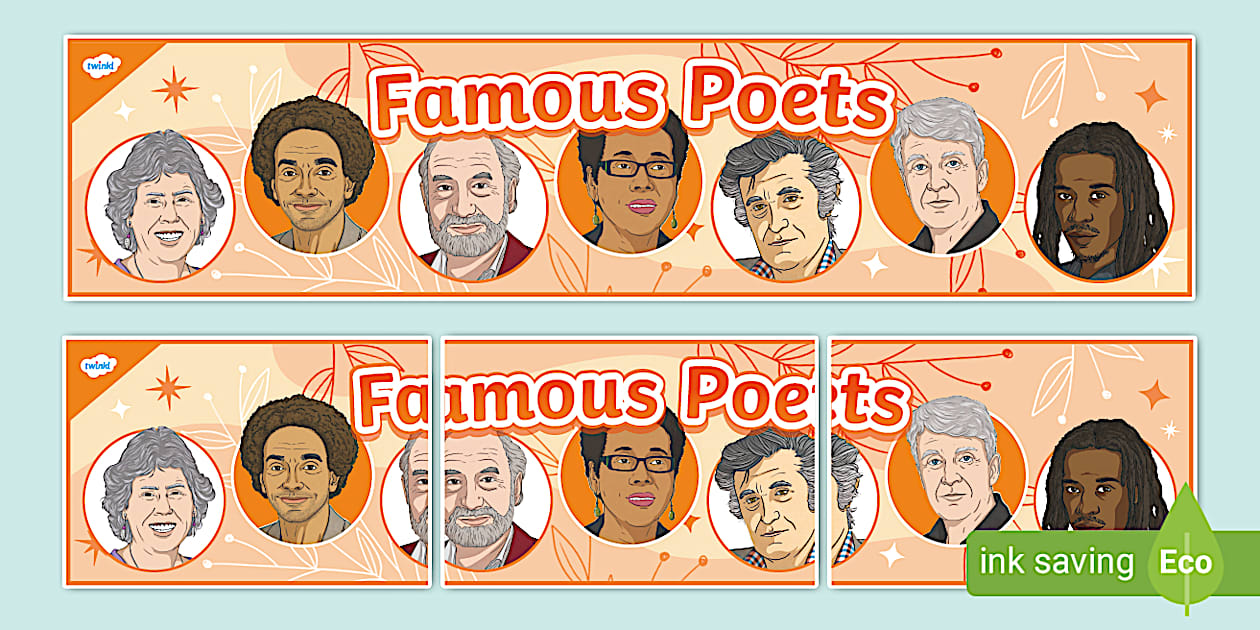 Famous Poets Display Banner (teacher made) - Twinkl