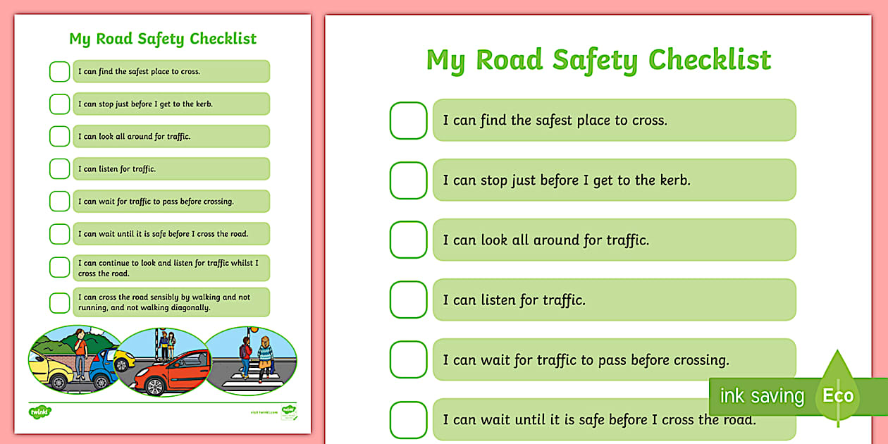 Road Safety Checklist | School Road Safety | Twinkl - Twinkl