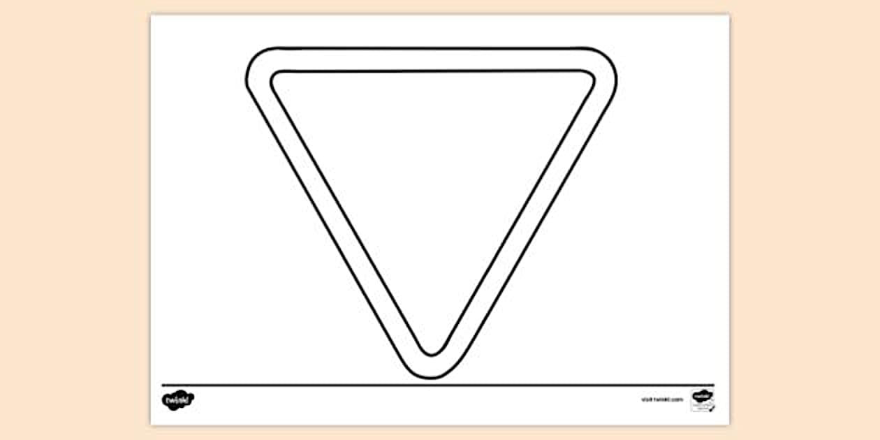 Polish Give Way Sign Colouring Sheet | Colouring Sheets