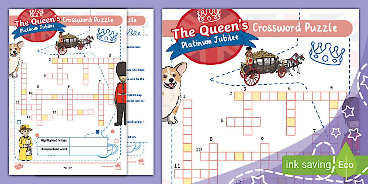 The Queen's Platinum Jubilee: Crossword Puzzle - Twinkl