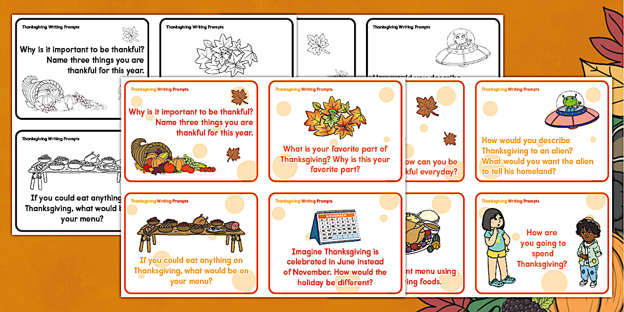 Thanksgiving Writing Prompts for Kids | ELA Resource