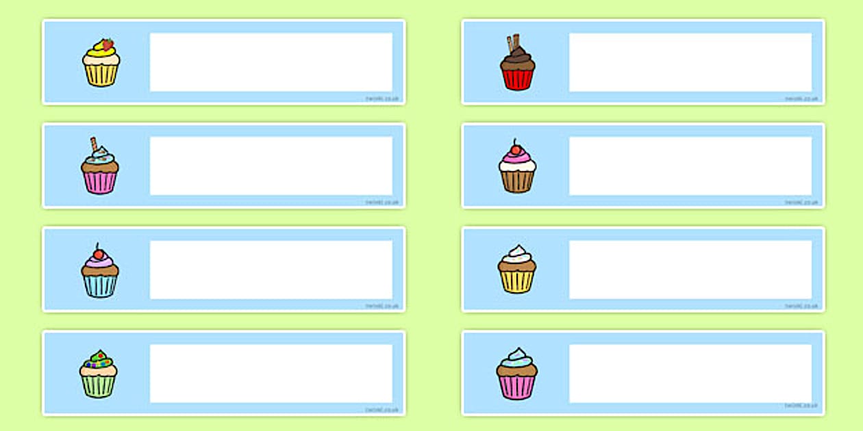 Cupcake Themed Editable Gratnells Tray Labels