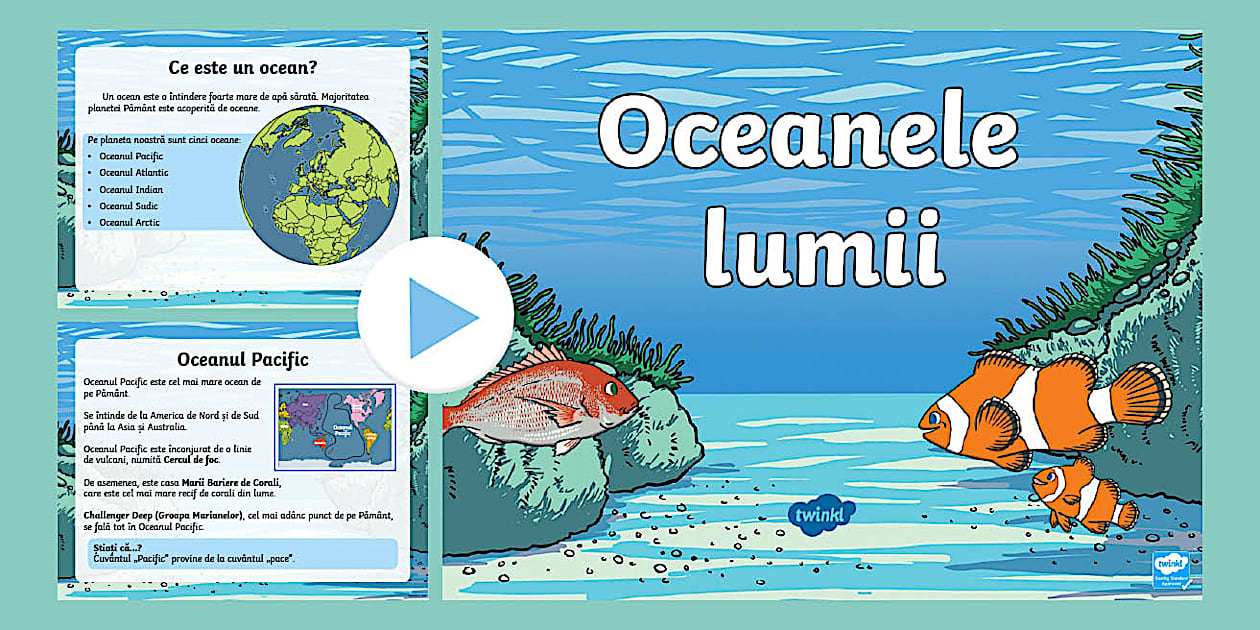 Oceanele lumii pe hartă - PowerPoint | Twinkl România