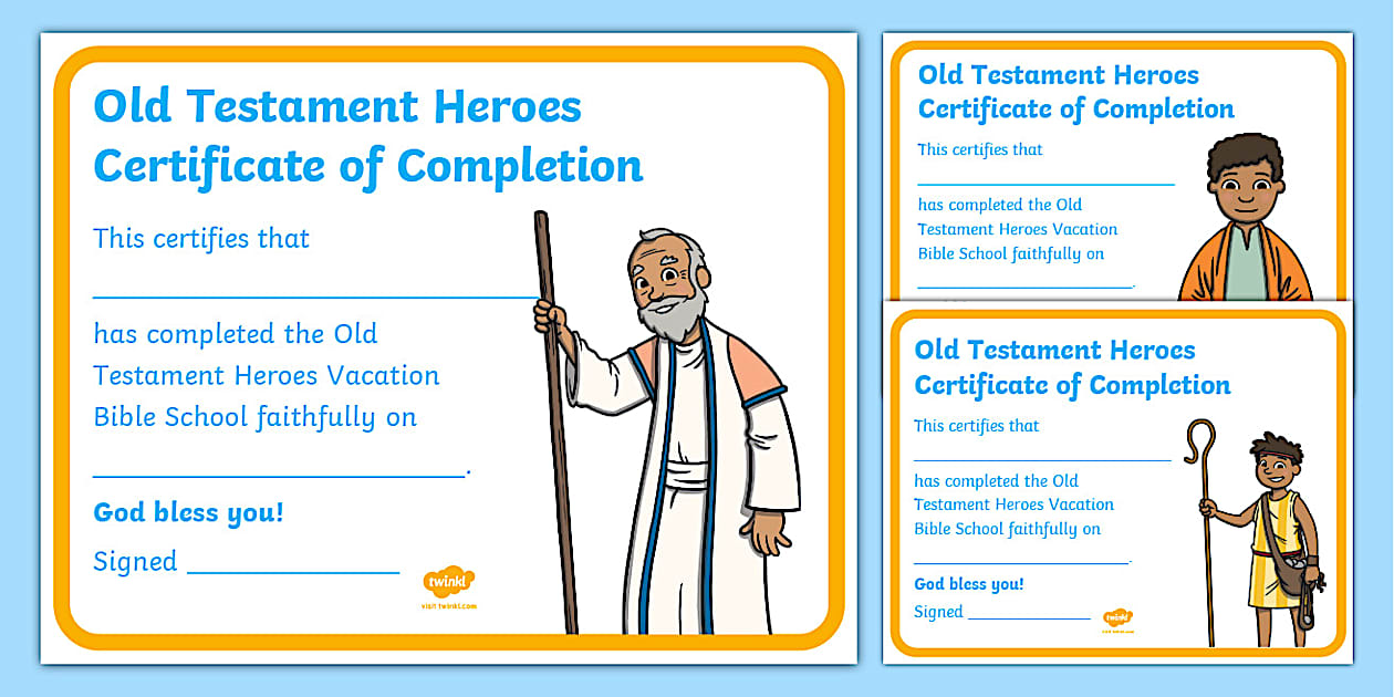 Old Testament Heroes Certificates | Religion | Twinkl USA