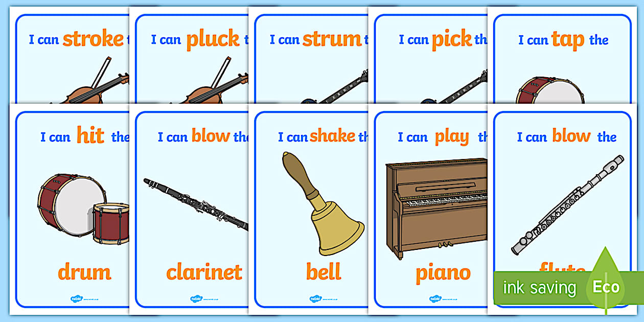 I Can Musical Instrument Posters - Twinkl