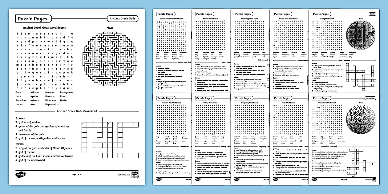 After-Testing Puzzle Pages for 6th-8th Grade - Twinkl