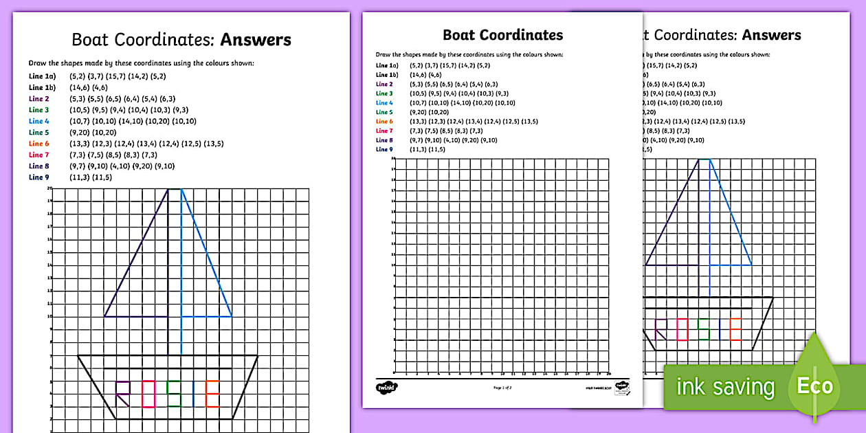 Ship Coordinates Picture Activity - Teacher-Made Resource