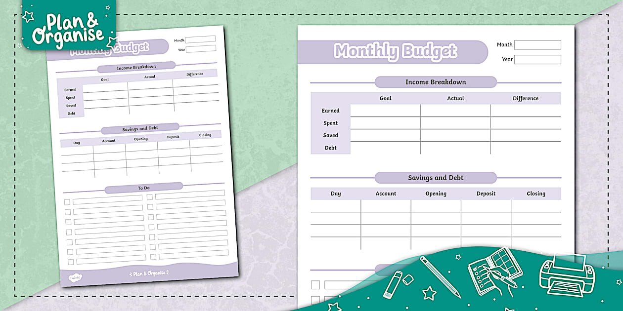 Monthly Budget Planner | Twinkl Busy Bees (teacher made)