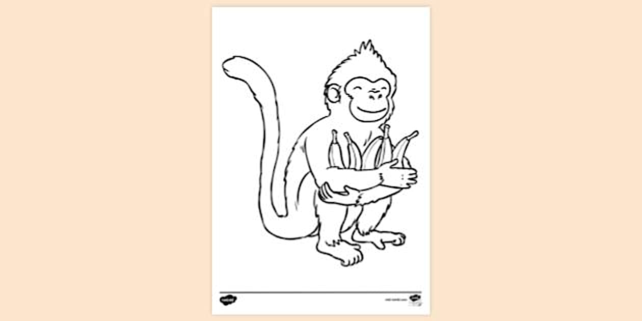 Monkey Colouring Sheet - Primary School (teacher made)