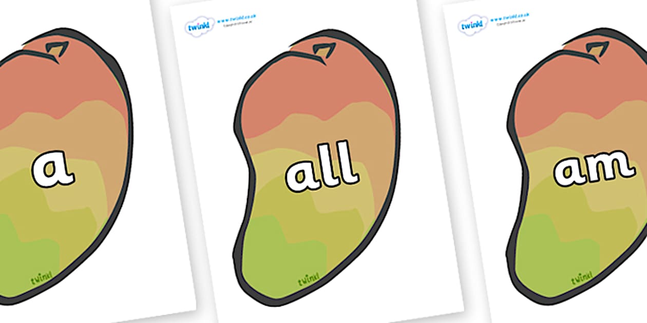 Precursive Foundation Stage 2 Keywords on Mangoes - Twinkl