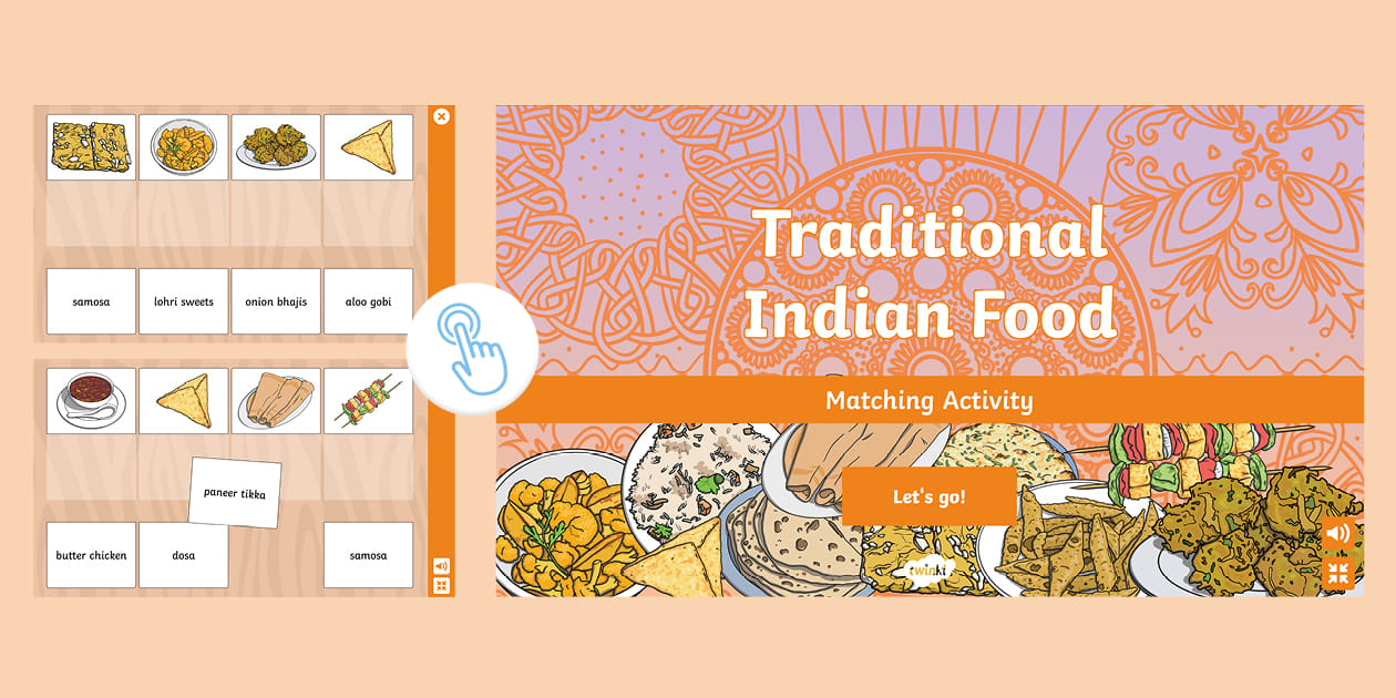 Traditional Indian Food Interactive Matching Activity