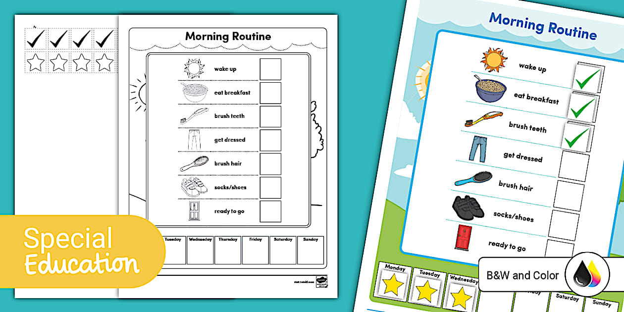 Morning Routine Chart (teacher made) - Twinkl
