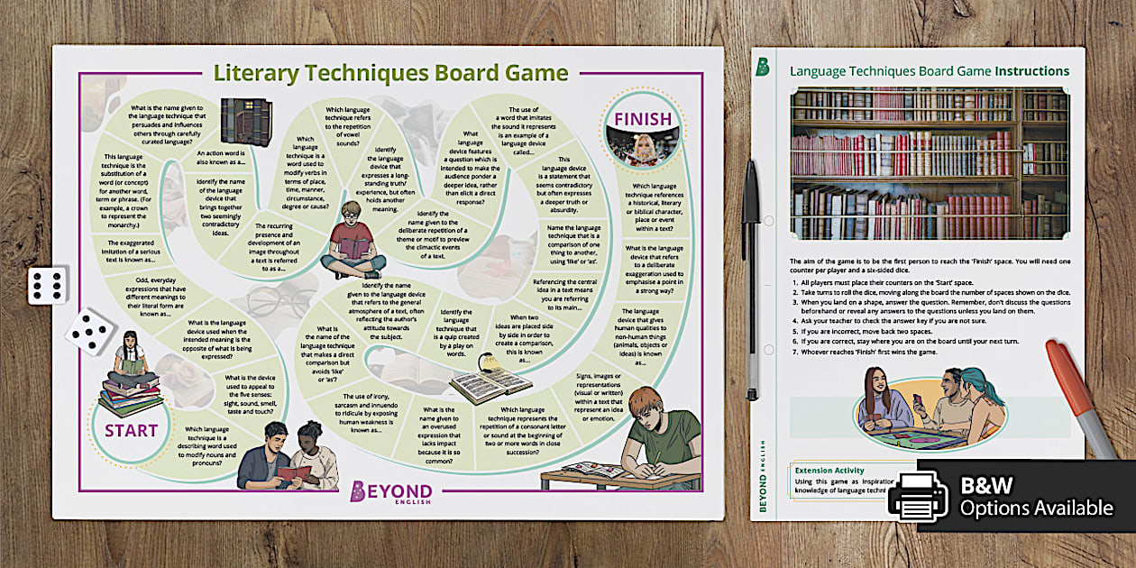 'Literary Techniques' Board Game (teacher made) - Twinkl