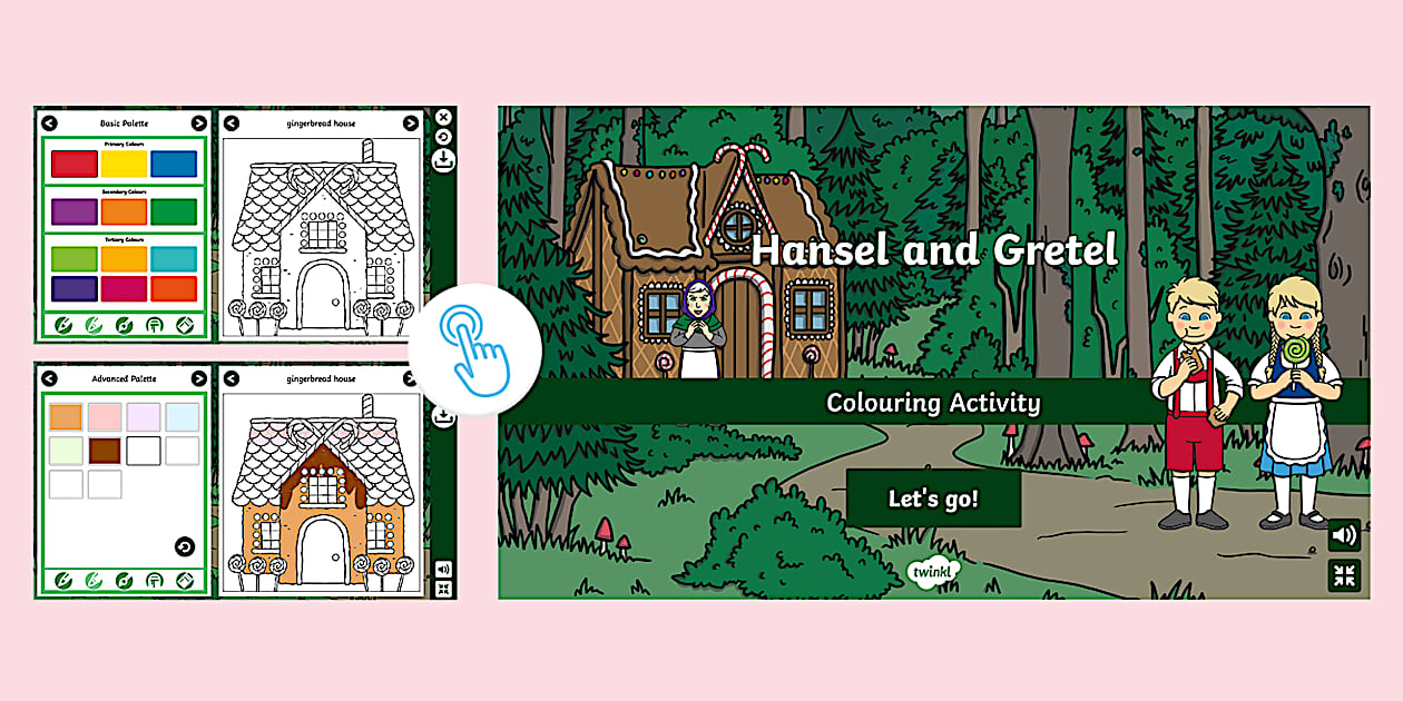 Hansel and Gretel Interactive Colouring - Twinkl