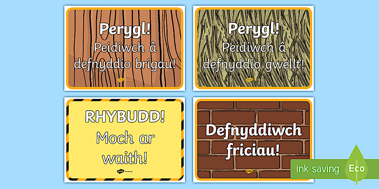 Adnoddau Arddangos Safle Adeiladu Y Tri Mochyn Bach - Twinkl