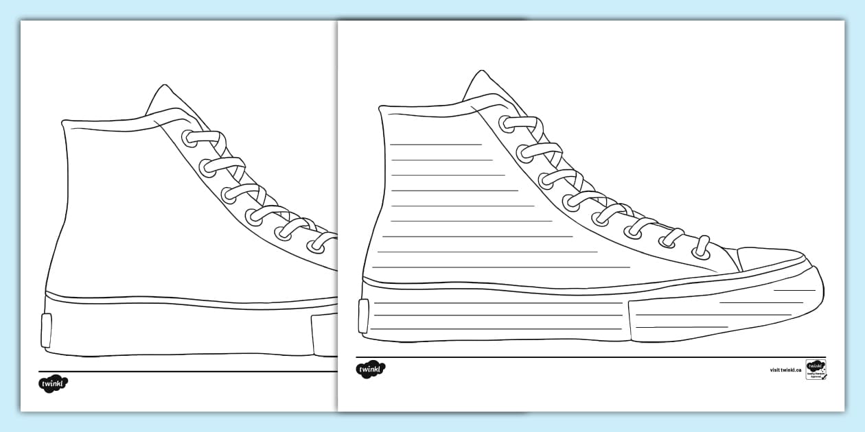 Shoe Writing Template (Teacher-Made) - Twinkl