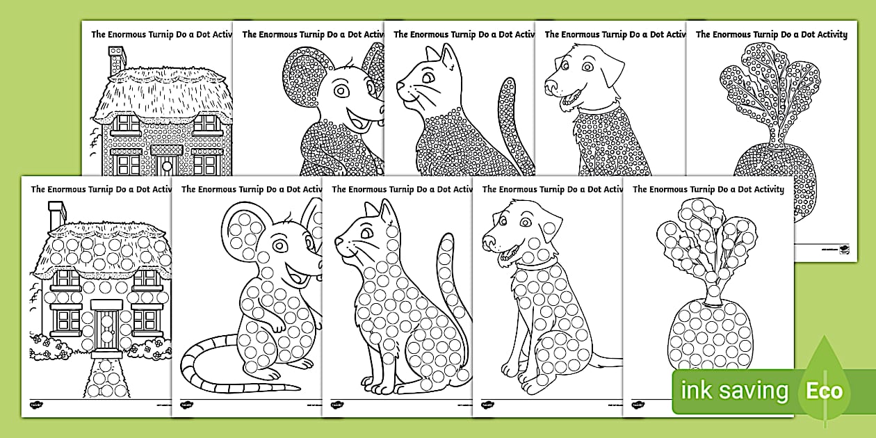 The Enormous Turnip Do a Dot Activity (teacher made)