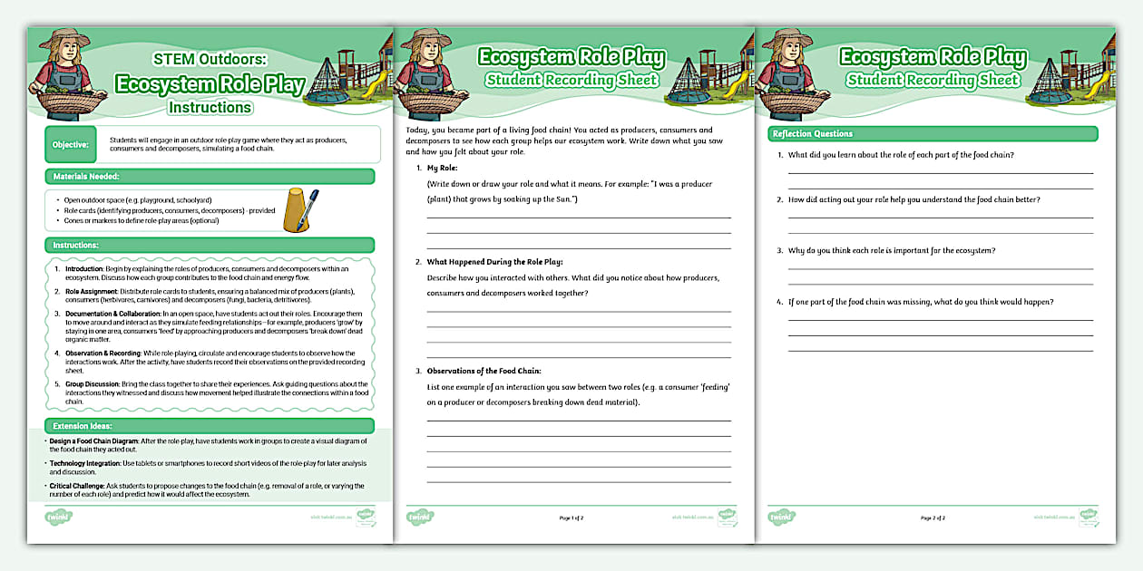 STEM Outdoors: Ecosystem Role Play (Teacher-Made) - Twinkl