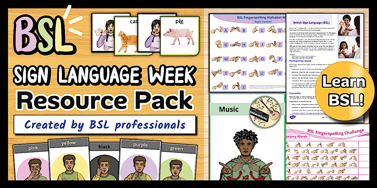 BSL Sign Language Week Resource Pack